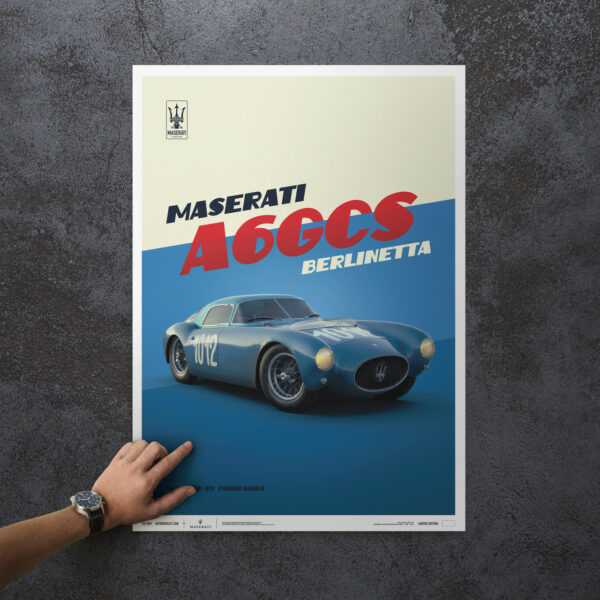 Maserati A6GCS Berlinetta - 1954 - Blue | Limited Edition Poster - Shop