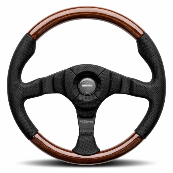 Momo Dark Fighter Wood Steering Wheel - Shop