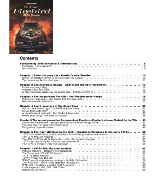 Pontiac Firebird Book - Shop